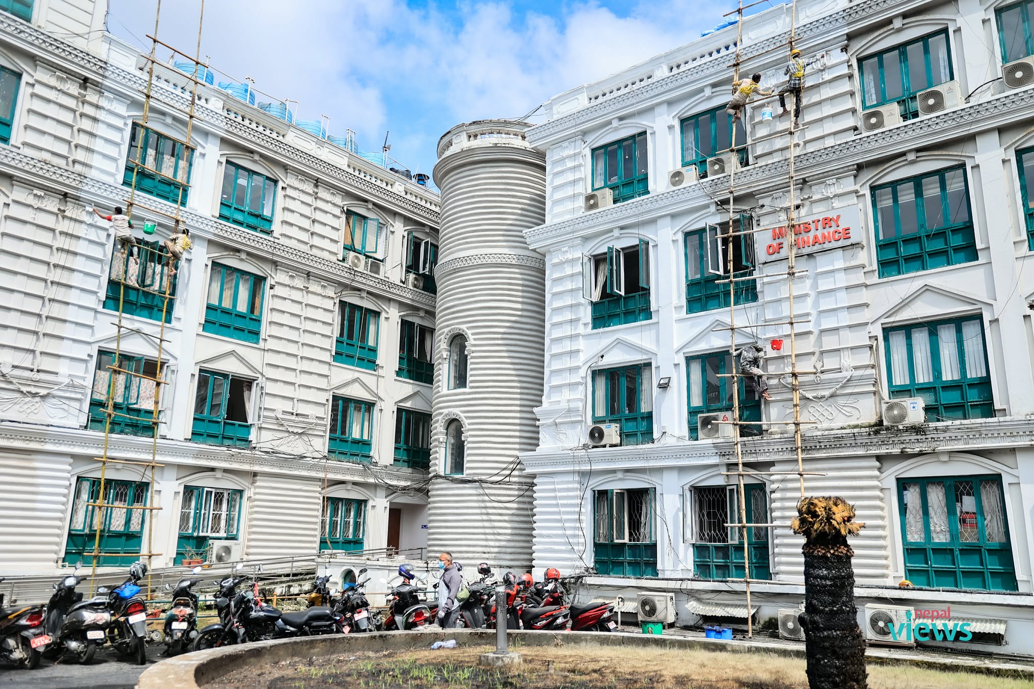 Finance Ministry’s Repainting in Full Swing (Photos) | Nepal Views ...
