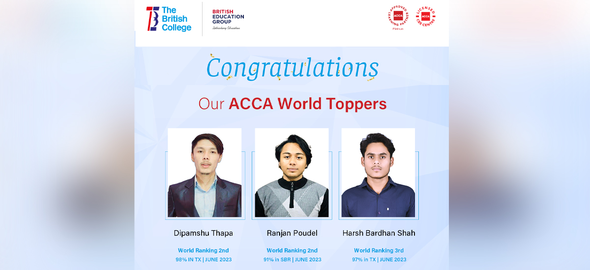 World Topper ACCA Students at The British Professional College | Nepal ...