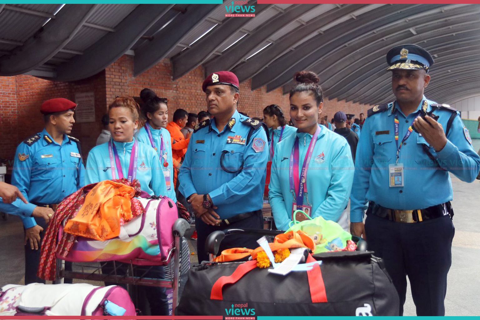 Grand Welcome to National Players in TIA (Photo Feature) | Nepal Views ...
