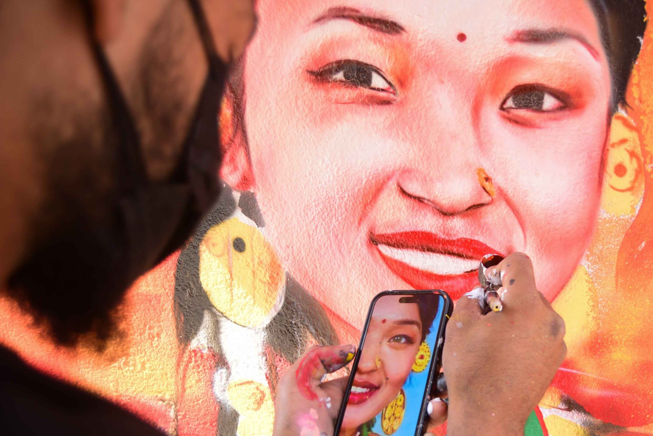 Mural project underway on Padma Kanya Campus’s wall (Photos) | Nepal Views: Voices, Perspectives ...