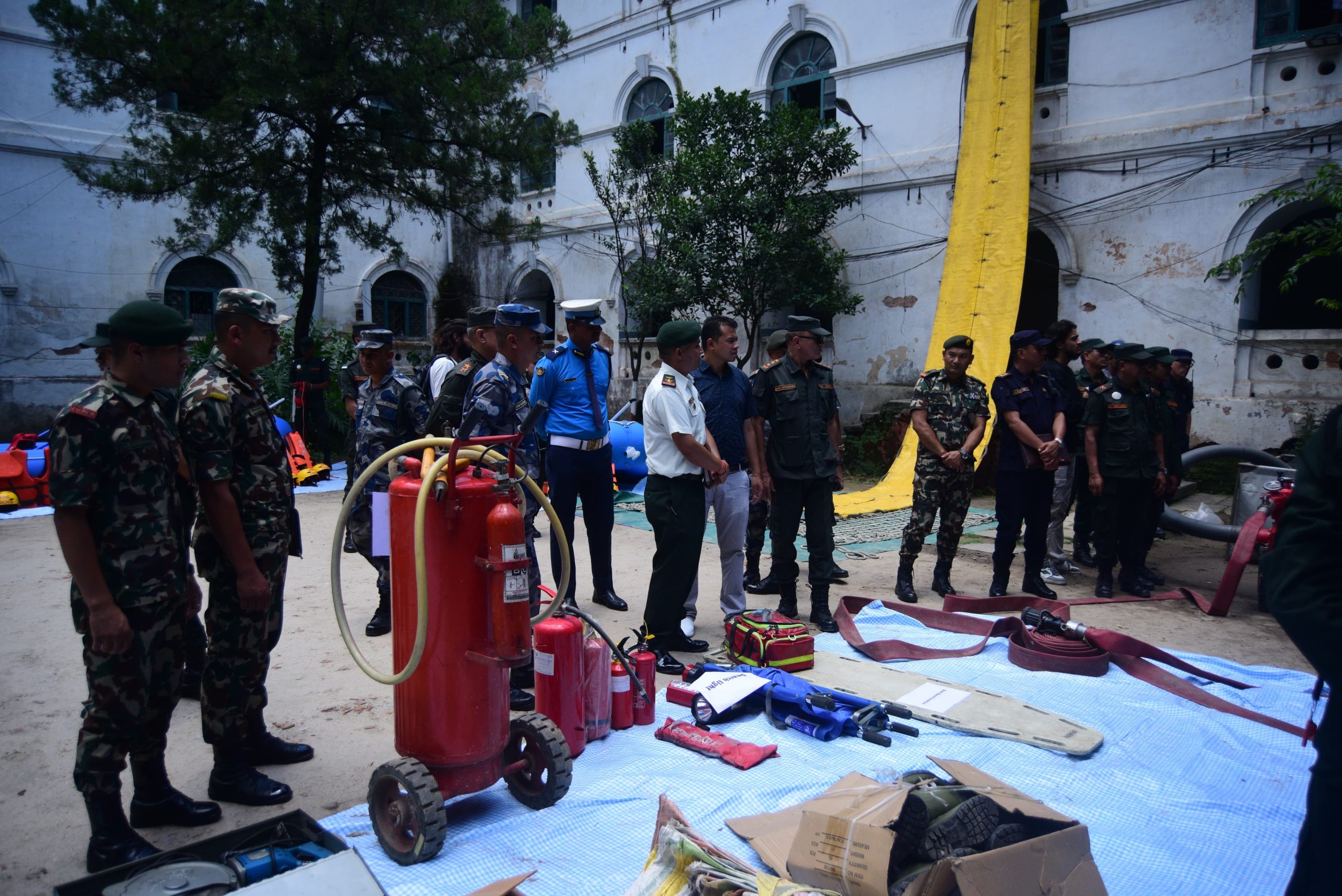 Joint demonstration of disaster management equipment at Bagdurbar ...