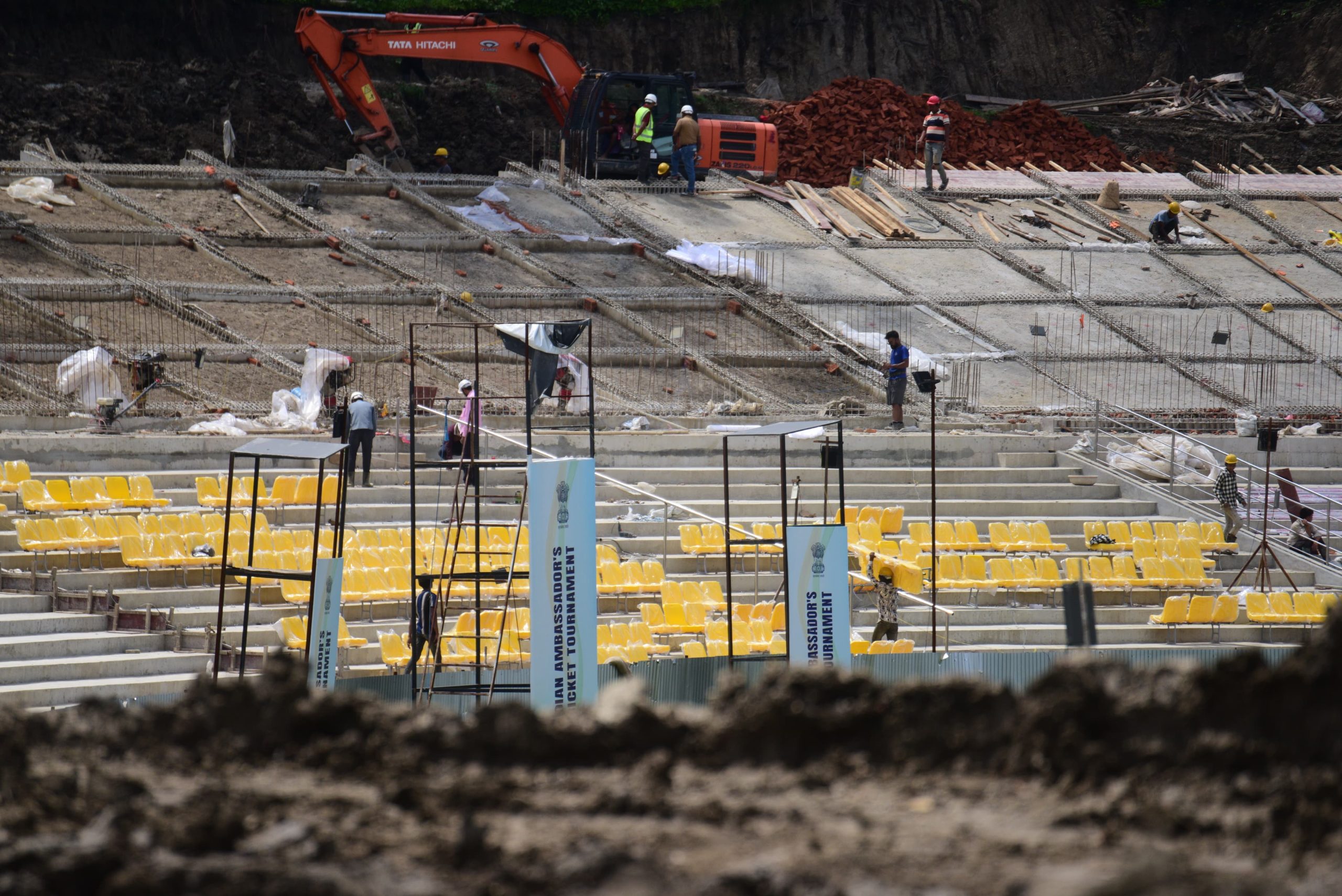 T.U. International Cricket Ground: Seat installation underway (Photos ...