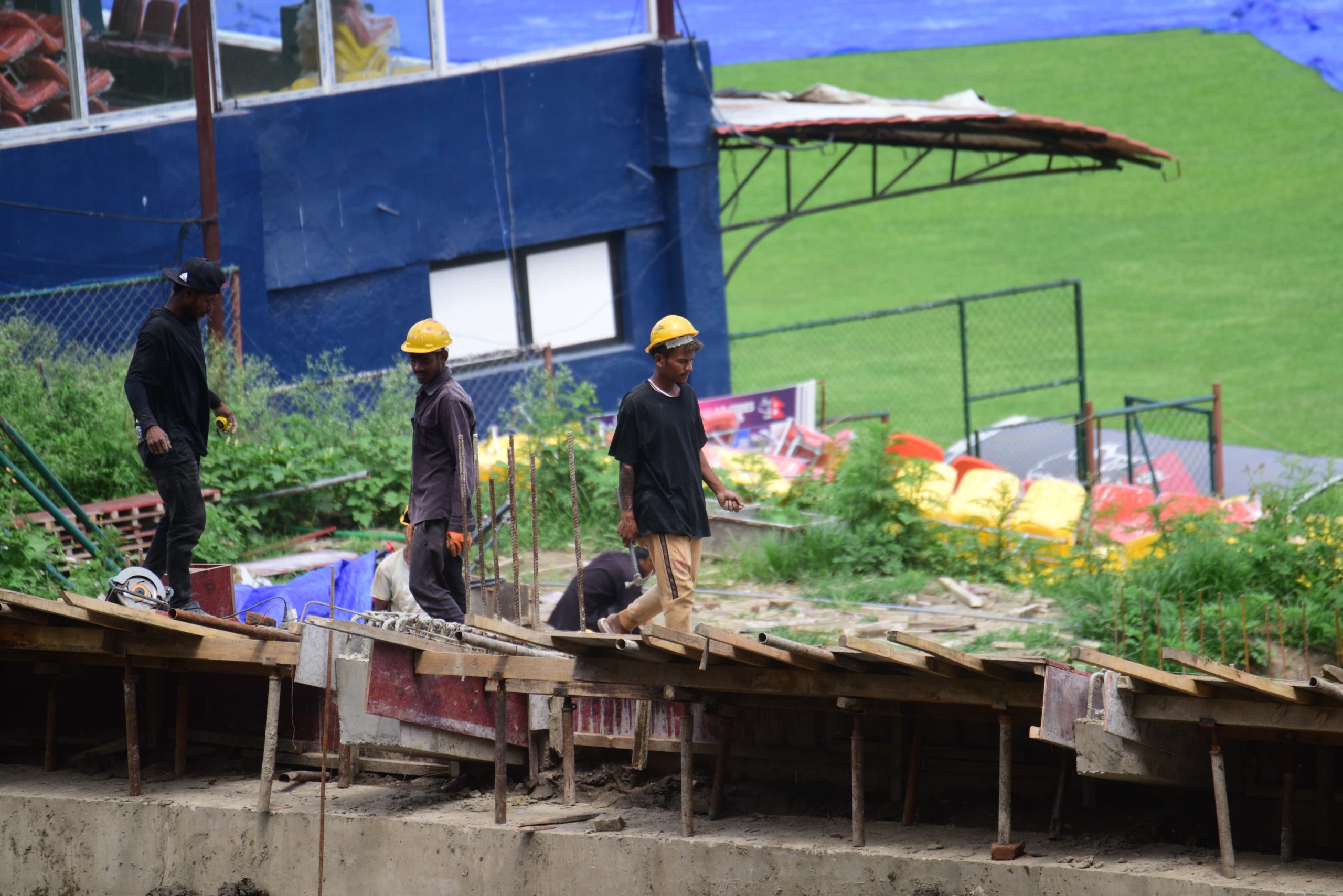 T.U. International Cricket Ground: Seat installation underway (Photos ...